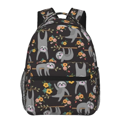 Granbey Sloth Backpacks Sloths Dream Bookbag Animal Boys Bookbags Girls Flower Book Bag One Size