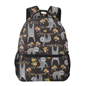 Granbey Sloth Backpacks Sloths Dream Bookbag Animal Boys Bookbags Girls Flower Book Bag One Size