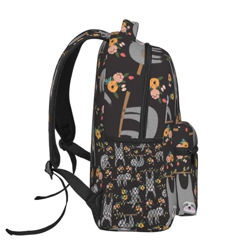 Granbey Sloth Backpacks Sloths Dream Bookbag Animal Boys Bookbags Girls Flower Book Bag One Size