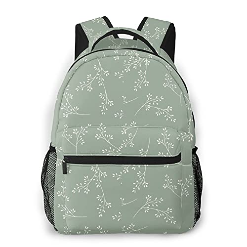 HJBJKBKSDA Sage Green School Backpack,15.6 Inch Laptop Backpack For Business College Travel