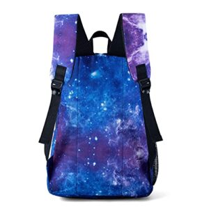 Fenrici Galaxy Kids Backpack and Lunchbox Bundle for Girls, Boys, Teens (Galaxy Purple)