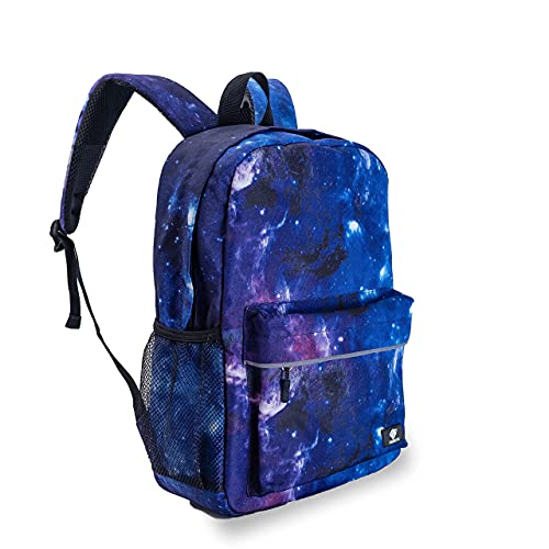 Fenrici Galaxy Kids Backpack and Lunchbox Bundle for Girls, Boys, Teens (Galaxy Purple)