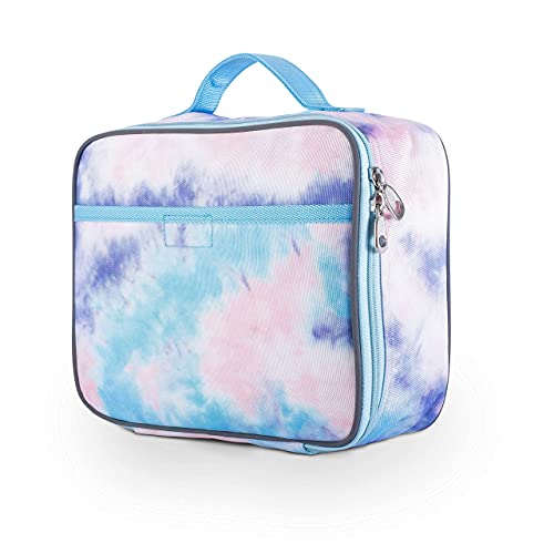 Fenrici Tie Dye Kids Backpack and Lunchbox Bundle for Girls, Boys, Teens (Pastel Pink)