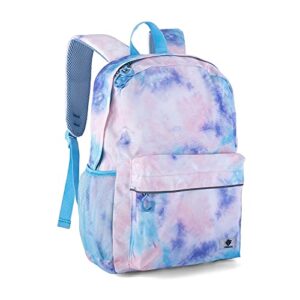 Fenrici Tie Dye Kids Backpack and Lunchbox Bundle for Girls, Boys, Teens (Pastel Pink)