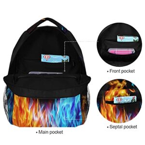 Custom Abstract Fire Dragon Student Book Bag Travel Backpack Personalized Backpack with Name/Text, Customization School Bag for Boys and Girls