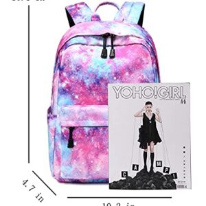 Ecodudo Cute Lightweight Galaxy Backpacks Girls School Bags Kids Bookbags (Galaxy Pink)