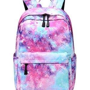 Ecodudo Cute Lightweight Galaxy Backpacks Girls School Bags Kids Bookbags (Galaxy Pink)