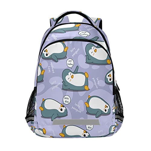 Animal Cute Lazy Penguin Backpacks Travel Laptop Daypack School Book Bag for Men Women Teens Kids