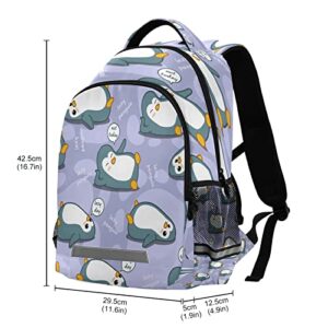 Animal Cute Lazy Penguin Backpacks Travel Laptop Daypack School Book Bag for Men Women Teens Kids