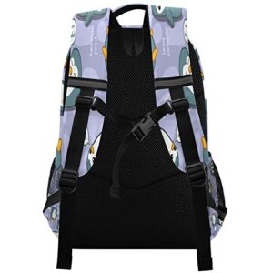 Animal Cute Lazy Penguin Backpacks Travel Laptop Daypack School Book Bag for Men Women Teens Kids