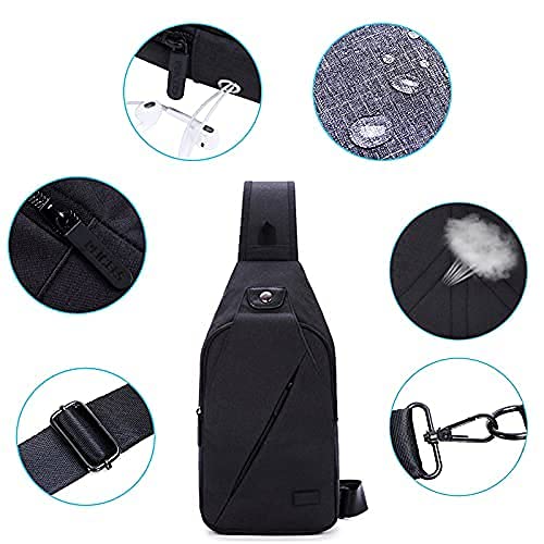 Peicees Sling Bag For Men Women Wateproof Sling Backpack Mens Crossbody Bag Chest Bag Sling Purse For Women Travel/Hiking