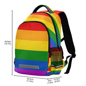 Backpack Bookbag Rainbow Flag School Bag Travel Bag for Girls Boys Teen One Size