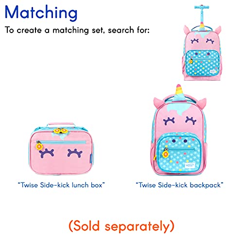 TWISE SIDE-KICK SCHOOL, TRAVEL ROLLING BACKPACK FOR KIDS AND TODDLERS (UNICORN)