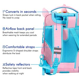 TWISE SIDE-KICK SCHOOL, TRAVEL ROLLING BACKPACK FOR KIDS AND TODDLERS (UNICORN)