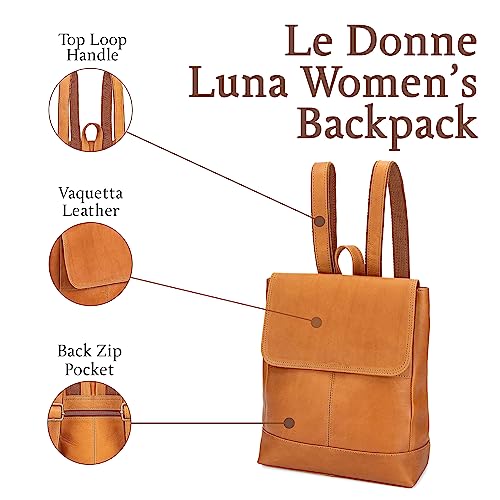 Le Donne Luna Backpack: Stylish, versatile women's bag for work or travel. Professional, multipurpose design. Essential for everyday use.