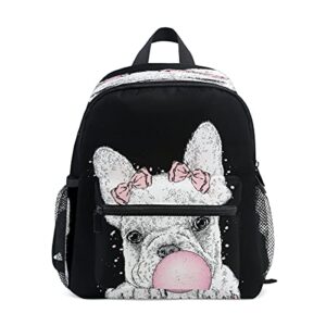 cute toddler backpack mini travel bag cute french bulldog for baby girl boy age 3-7