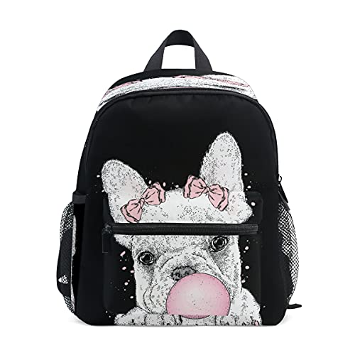 Cute Toddler Backpack Mini Travel Bag Cute French Bulldog for Baby Girl Boy Age 3-7