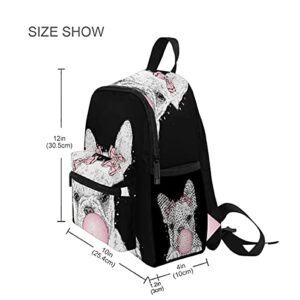 Cute Toddler Backpack Mini Travel Bag Cute French Bulldog for Baby Girl Boy Age 3-7