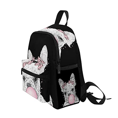 Cute Toddler Backpack Mini Travel Bag Cute French Bulldog for Baby Girl Boy Age 3-7