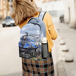 Eiis Blue Diesel Engine Train Personalized School Backpack for Kid-Boy /Girl Primary Daypack Travel Bookbag Option 5 One Size P22889