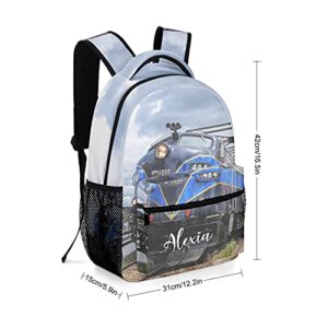 Eiis Blue Diesel Engine Train Personalized School Backpack for Kid-Boy /Girl Primary Daypack Travel Bookbag Option 5 One Size P22889