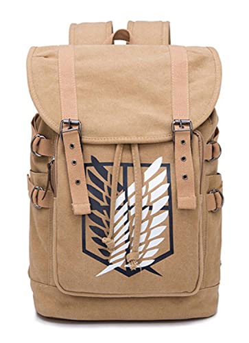 WANHONGYUE Attack on Titan Anime Drawstring Rucksack Canvas Backpack Schoolbag for Students Boys Girls Cosplay