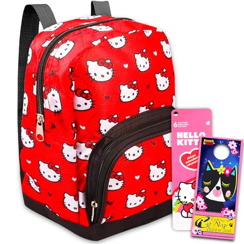 Fast Forward New York Hello Kitty Preschool Backpack for Kids, Toddlers ~ 5 Pc School Supplies Bundle with Hello Kitty 10" Mini Backpack for Girls, Stickers, and More