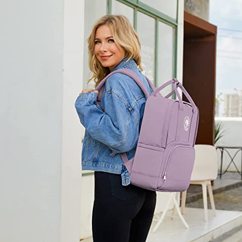 KALIDI Laptop Backpack Casual Women School Bag for 15.6inch Laptop Travel Back Pack with Handle, Water Resistant College High School Girls Work Backpack, Purple