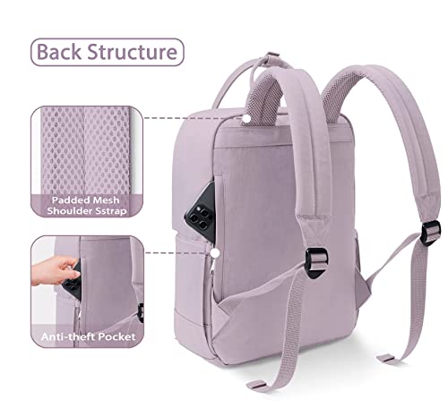 KALIDI Laptop Backpack Casual Women School Bag for 15.6inch Laptop Travel Back Pack with Handle, Water Resistant College High School Girls Work Backpack, Purple