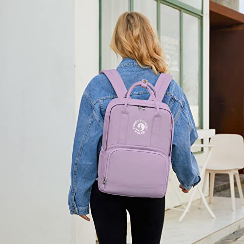 KALIDI Laptop Backpack Casual Women School Bag for 15.6inch Laptop Travel Back Pack with Handle, Water Resistant College High School Girls Work Backpack, Purple