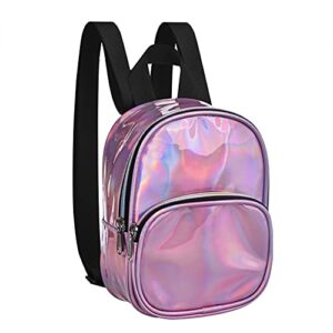 uspeclare women casual mini backpack,pu leather travel shopping bags daypacks for work, security travel, concert & sport even (magic pink)