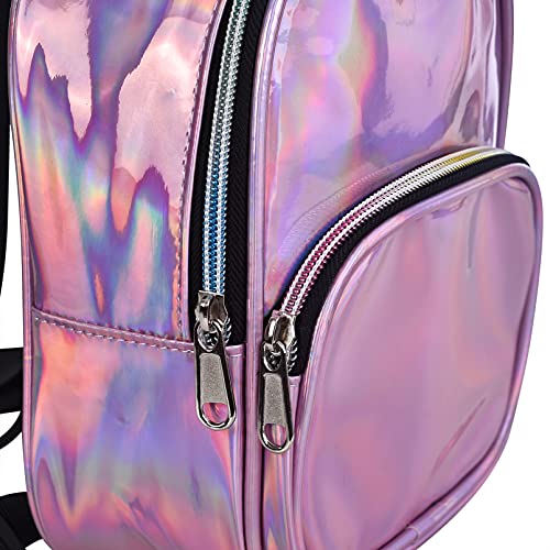 USPECLARE Women Casual Mini Backpack,PU Leather Travel Shopping Bags Daypacks for Work, Security Travel, Concert & Sport Even (Magic Pink)