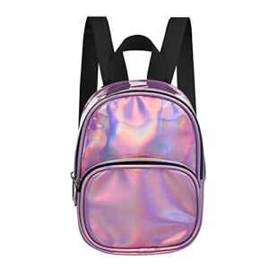 USPECLARE Women Casual Mini Backpack,PU Leather Travel Shopping Bags Daypacks for Work, Security Travel, Concert & Sport Even (Magic Pink)