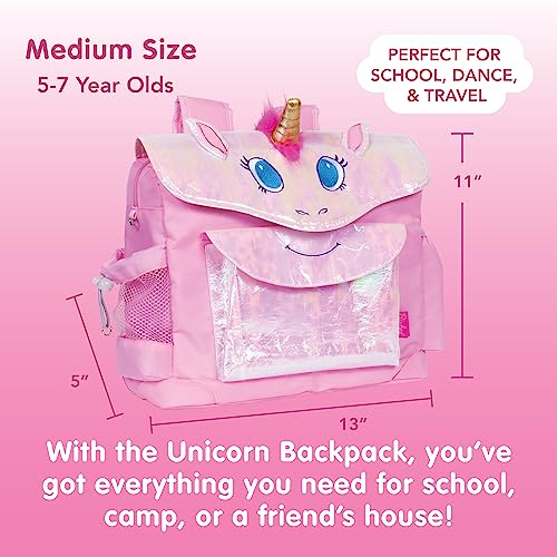 Bixbee Kids Backpack, Pink Unicorn Bookbag for Girls & Boys Ages 5-7 | Daycare, Preschool, Elementary School Bag for Kids | Easy to Carry & Water Resistant