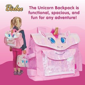 Bixbee Kids Backpack, Pink Unicorn Bookbag for Girls & Boys Ages 5-7 | Daycare, Preschool, Elementary School Bag for Kids | Easy to Carry & Water Resistant