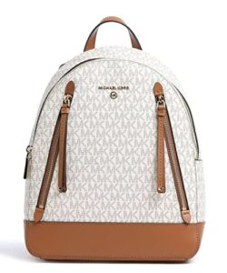 michael kors brooklyn medium backpack vanilla/acorn one size