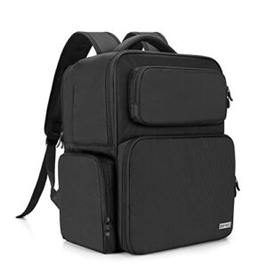 bafaso large makeup backpack, makeup bag with sleeve for laptop, black