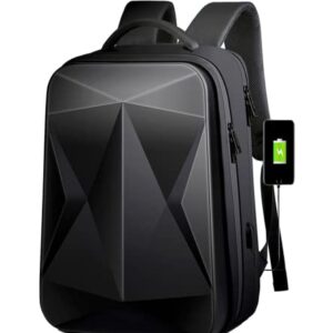 SOLOAD Hard Shell Laptop Backpack 17 Inch Business Gaming Backpack Waterproof with USB Charging Port (Hard Shell Black)