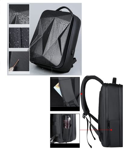 SOLOAD Hard Shell Laptop Backpack 17 Inch Business Gaming Backpack Waterproof with USB Charging Port (Hard Shell Black)