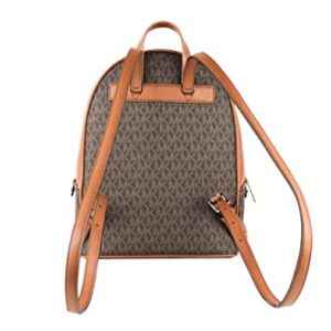 Michael Kors Kenly Medium Adina Backpack Pebbled Leather Brown MK Signature