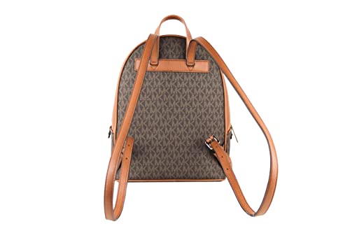 Michael Kors Kenly Medium Adina Backpack Pebbled Leather Brown MK Signature