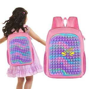 mucunnia large pop school backpack for girls school backpack kids backpack pop elementary school bookbags back to school gifts for girls teen kids school suppiles adhd stress relief