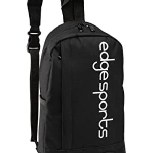 EDGE SPORTS Packable Sling Backpack - Water Bottle Crossbody Sling Perfect for the Gym, Hiking and Travel - Anti Theft Portable Bag (Black)