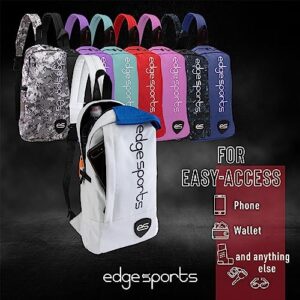 EDGE SPORTS Packable Sling Backpack - Water Bottle Crossbody Sling Perfect for the Gym, Hiking and Travel - Anti Theft Portable Bag (Black)