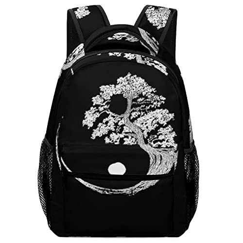 Yin Yang Bonsai Tree Oxford Cloth Laptop Backpack Casual Shoulder Bag Daypack For Travel Study Shopping