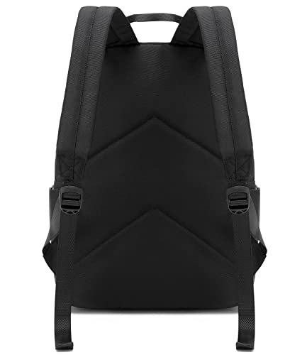 Abshoo Lightweight Backpack for School Classic Basic Water Resistant Casual Daypack Plain Bookbag (Black)