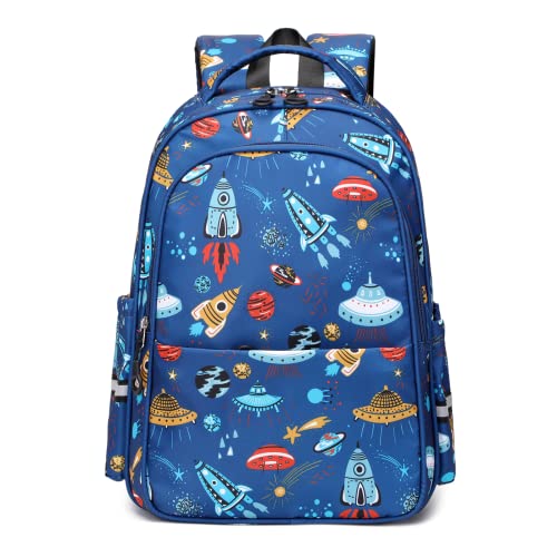 NaOHshp School Backpack for Boys, Cute Space Backpack for Kids Elementary Middle School Bag Bookbag