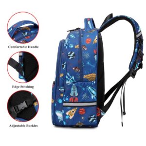 NaOHshp School Backpack for Boys, Cute Space Backpack for Kids Elementary Middle School Bag Bookbag