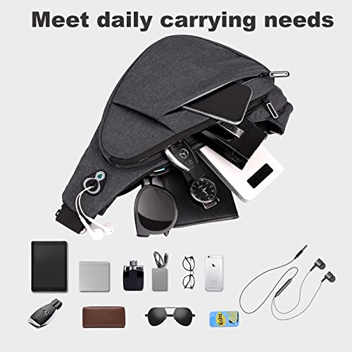 Peicees Sling Bag For Men Women Crossbody Backpack Shoulder Bag Man Purse Personal Pocket Chest Bag For Hiking Travel