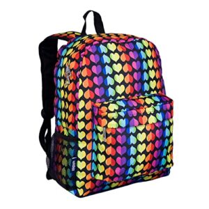 Wildkin 16 Inch Backpack Bundle with 2 Compartment Lunch Bag (Rainbow Hearts)